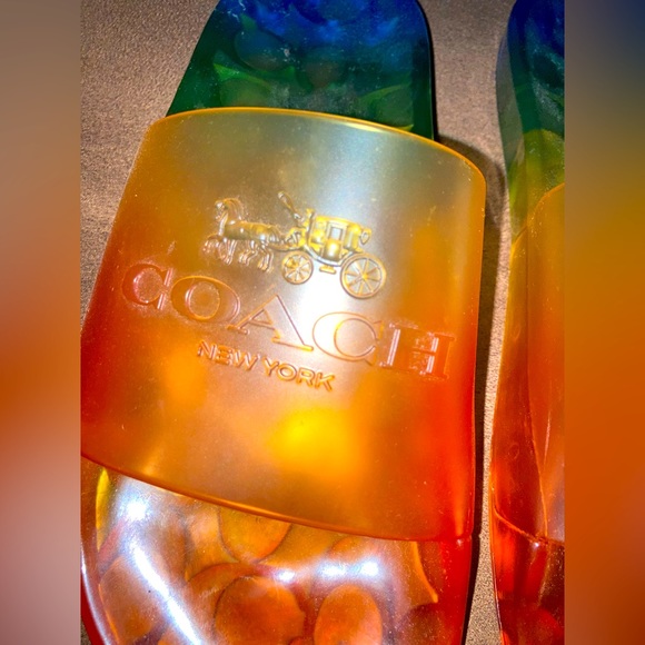 Coach | Shoes | Coach Slides Size 6 Rainbow Colored In Beautiful ...